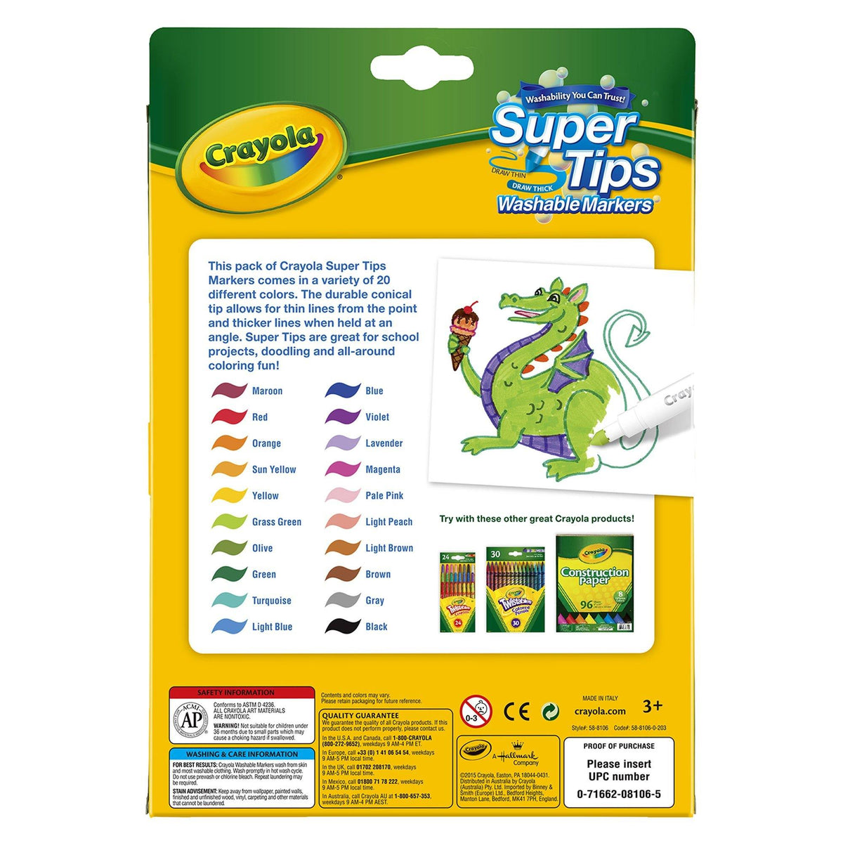 Crayola plumones lavables super tips - cajita x 20 uds. – Mi ...